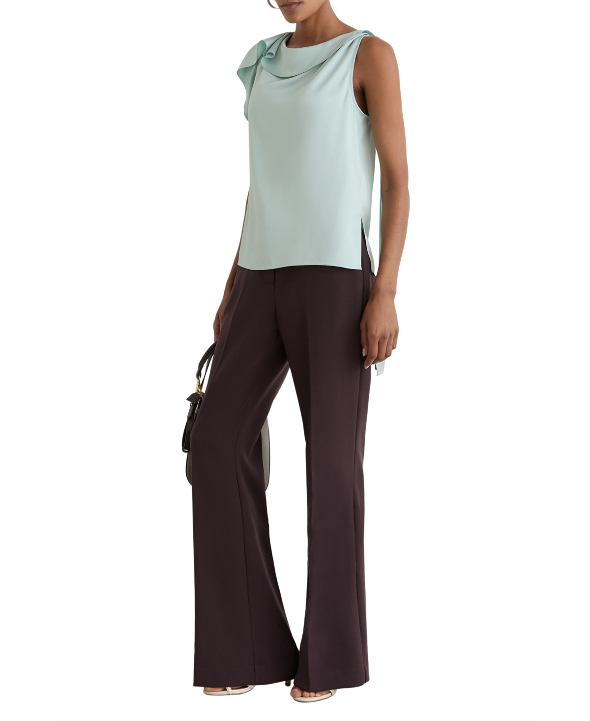 Click here for Reiss Womens Hanna Cowl Neck Satin Sleeveless Top... prices
