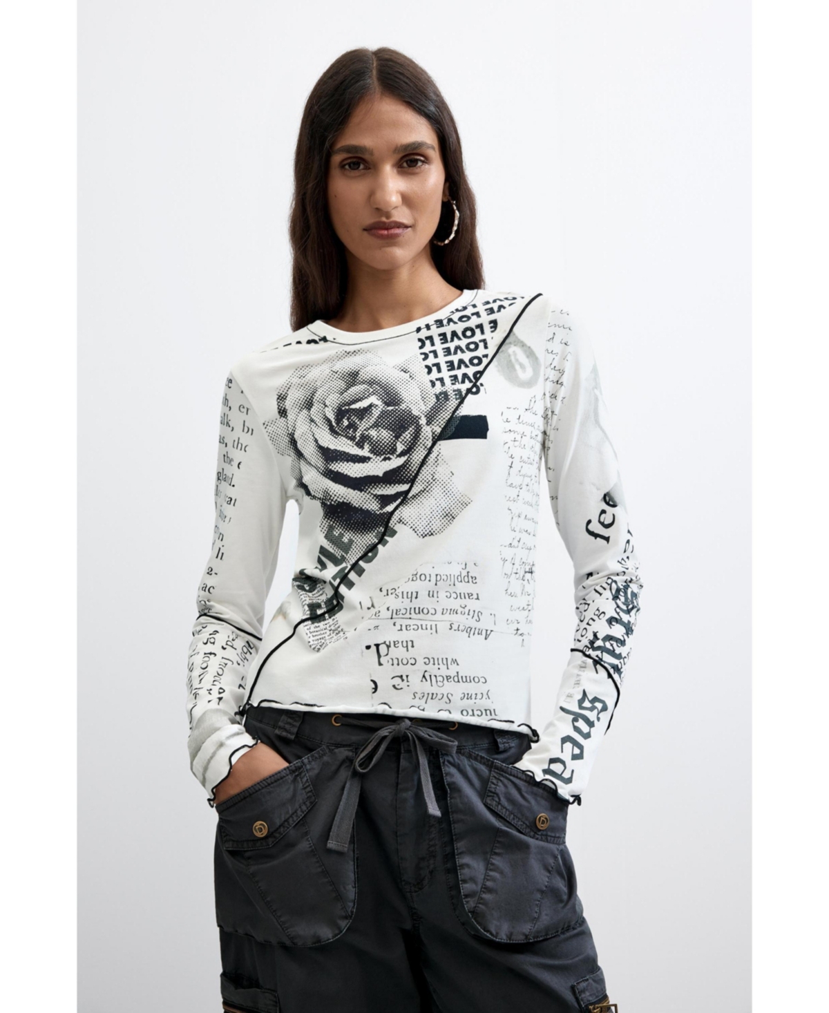 Click here for Desigual Womens Printed T-shirt 100 cotton - White prices