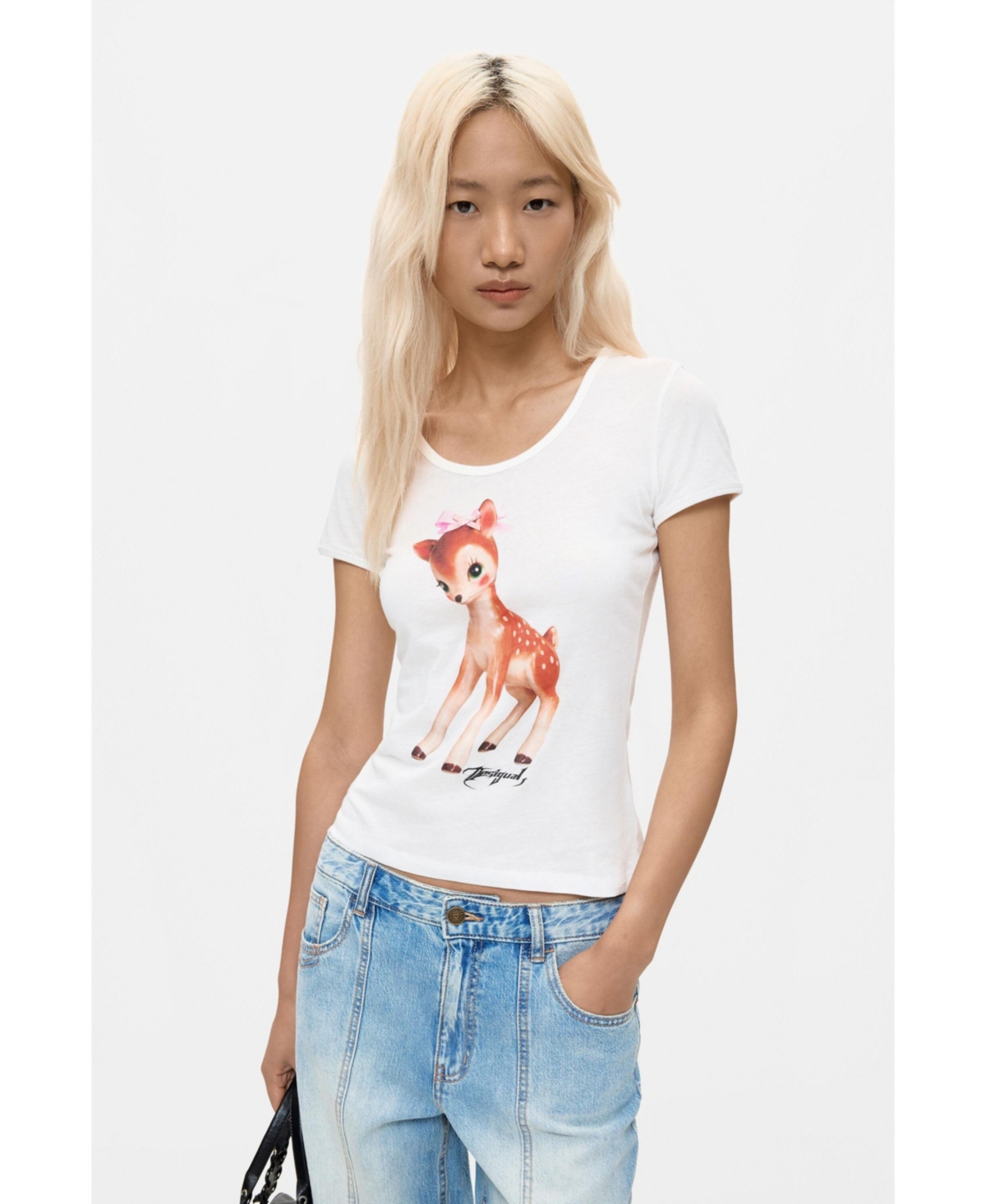 Click here for Desigual Womens Printed Disney T-shirt - White prices