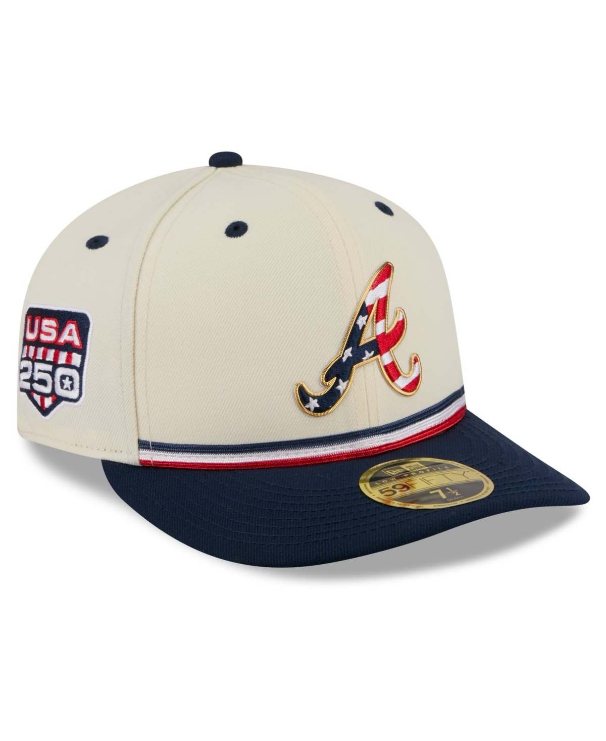 Click here for New Era Mens Cream/Navy Atlanta Braves Usa 250 Fou... prices