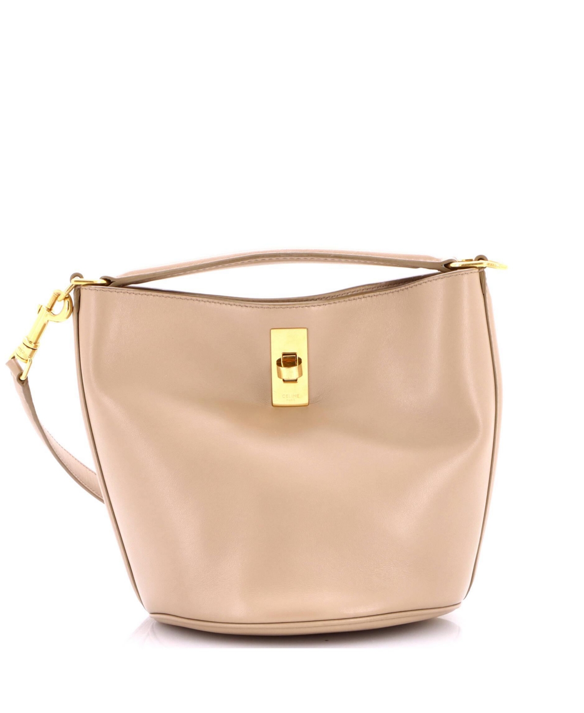 Click here for Pre-Owned Celine Teen Bucket 16 Bag Leather - Natu... prices