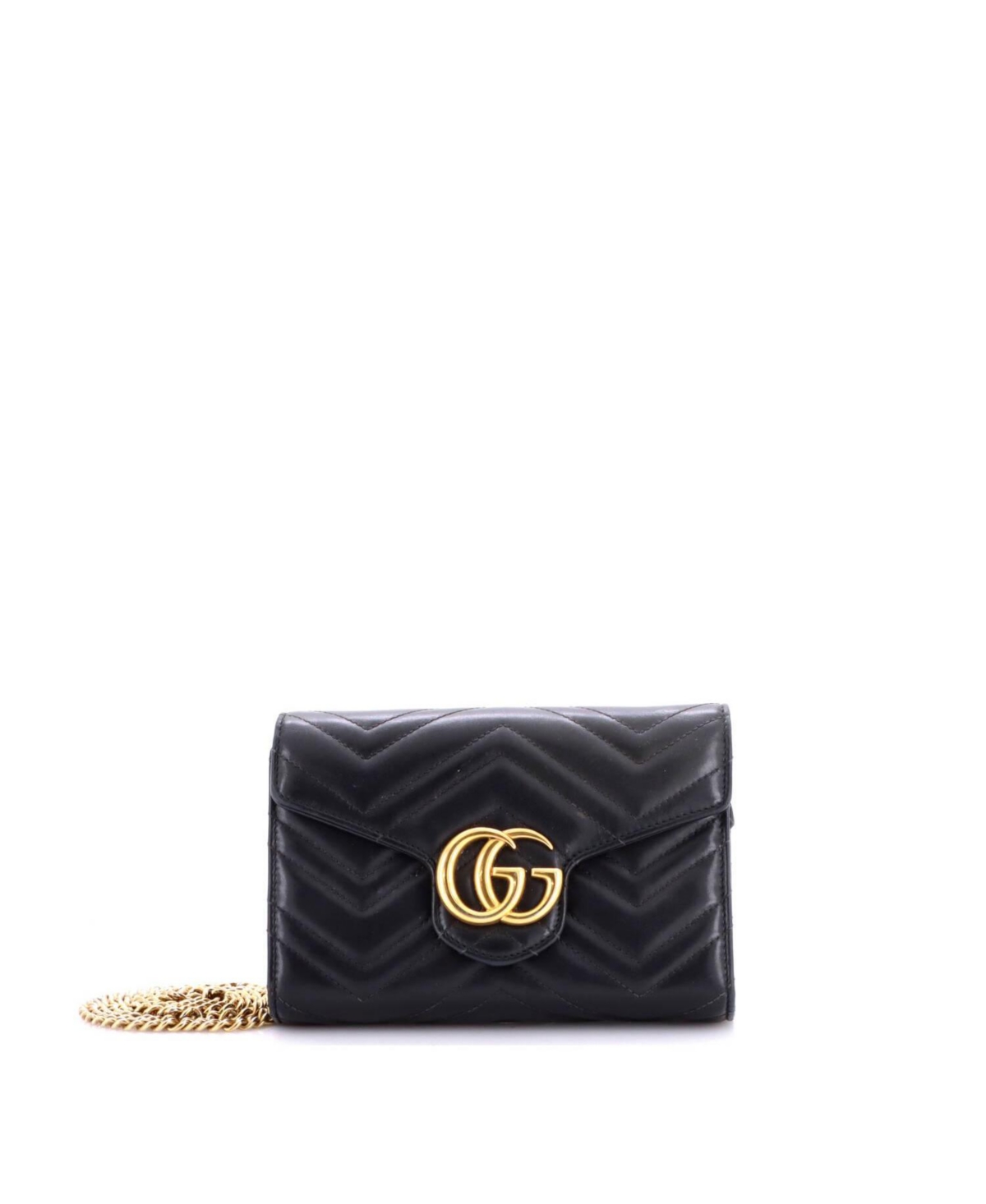 Click here for Pre-Owned Gucci Mini Gg Marmont Chain Wallet Matel... prices
