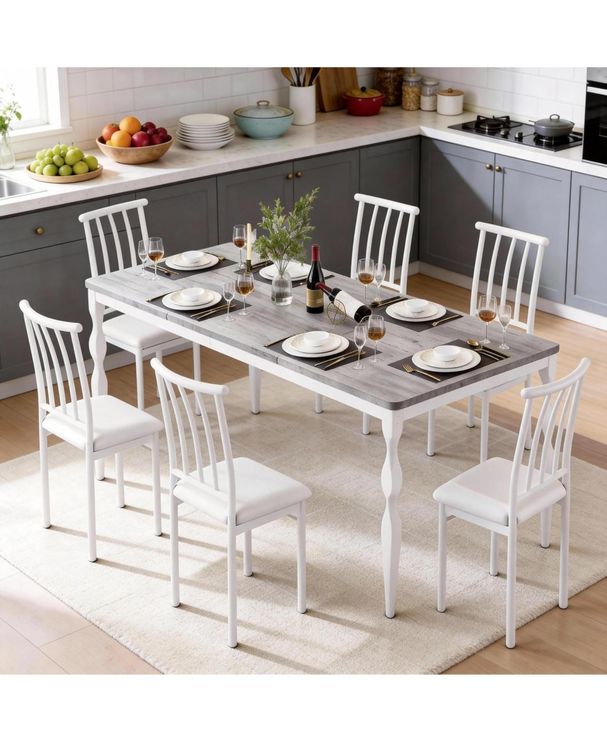 Click here for gaomon 78 Modern Dining Table with Heavy-Duty Meta... prices