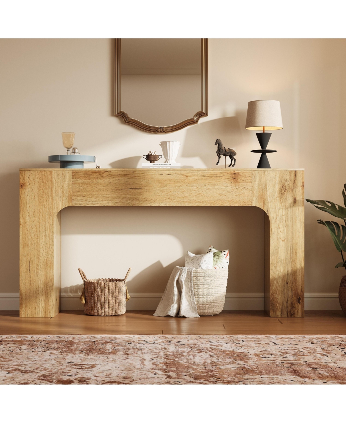 Click here for homfan 62.99 inch Oak Color Particle Board Console... prices