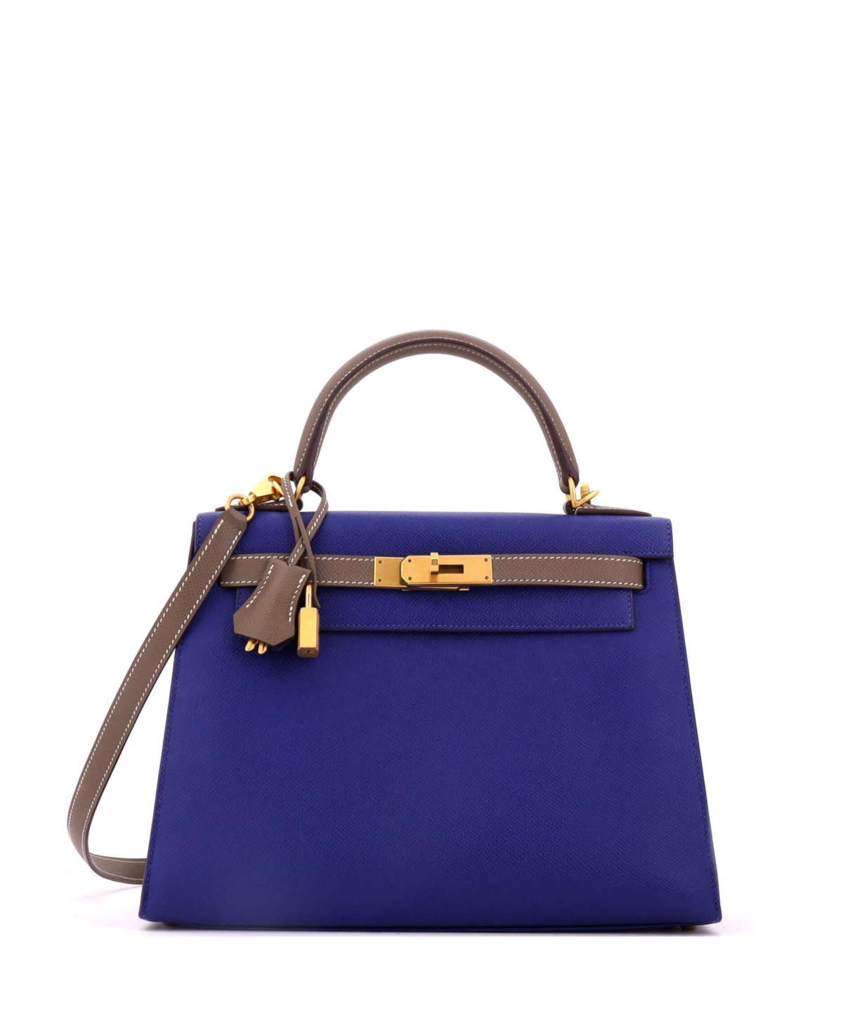 Click here for Pre-Owned HERMES Kelly 28 Handbag Bicolor Epsom wi... prices