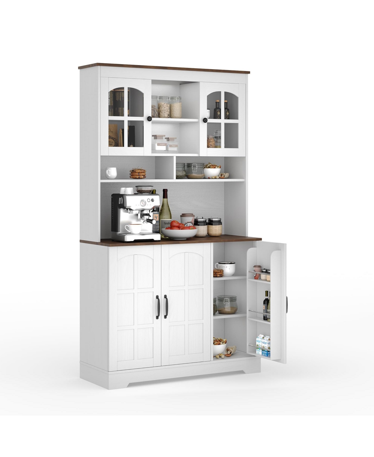 Click here for homfan Tall Kitchen Pantry Cabinet with Hutch  71... prices