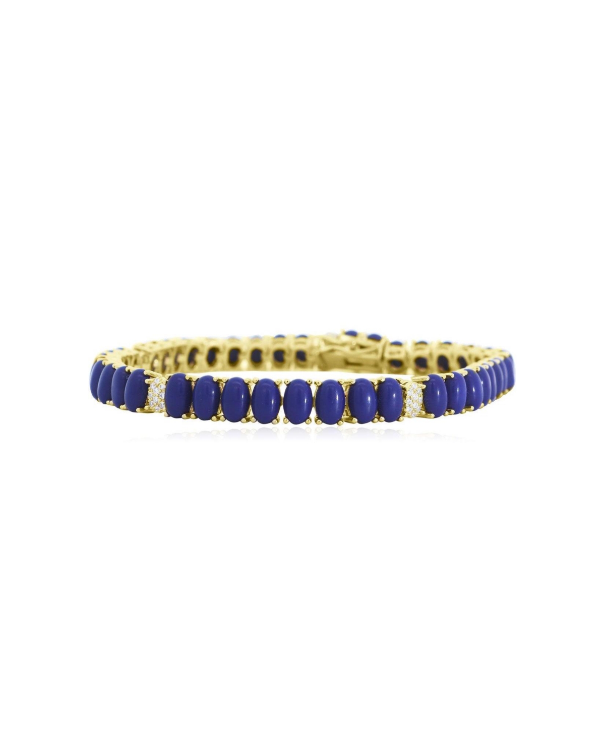 Click here for The Lovery Oval Lapis Cz Tennis Bracelet 14K Gold-... prices