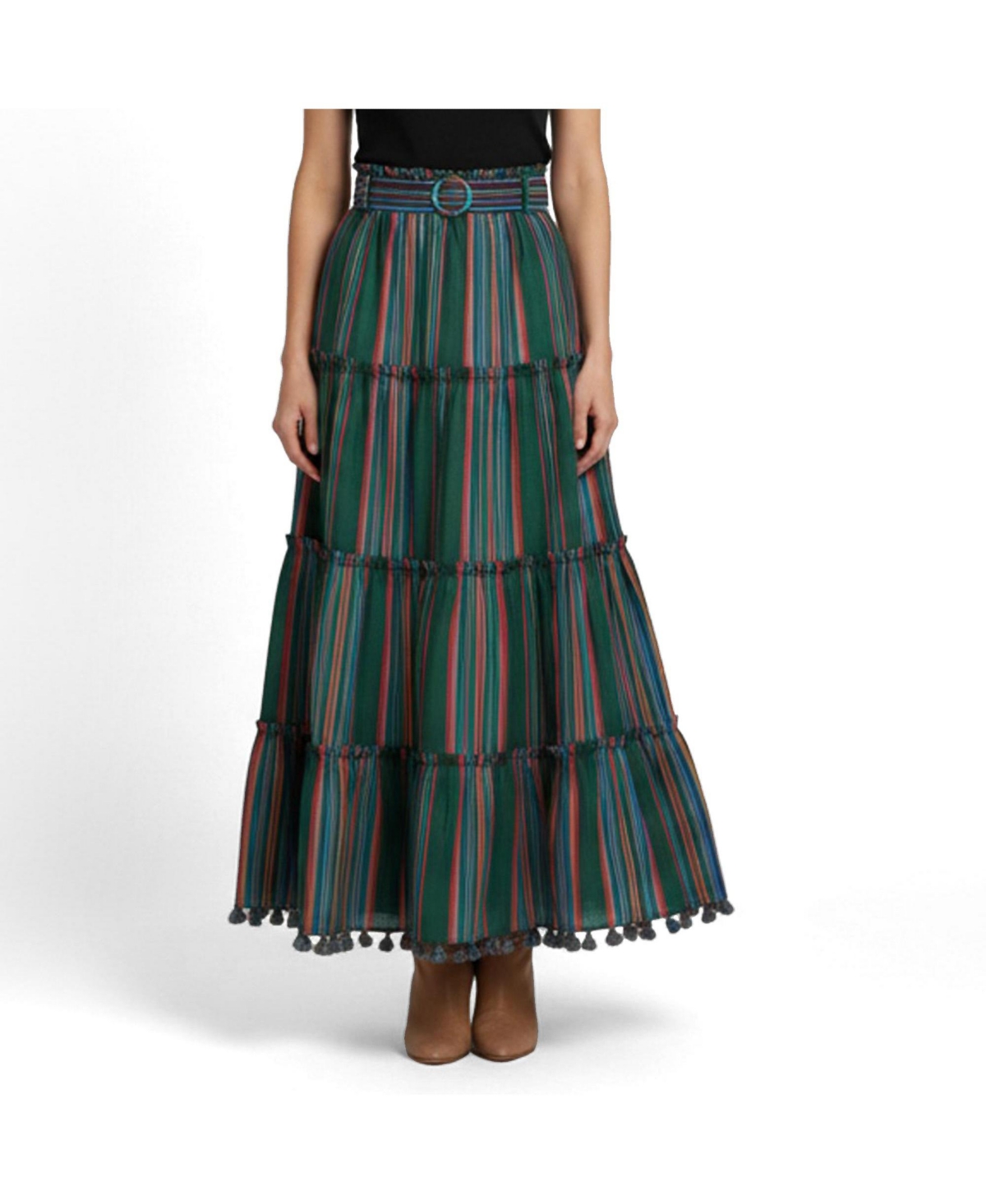 Click here for Pre-Owned Zimmermann Womens Stripe Cotton Ruffled... prices