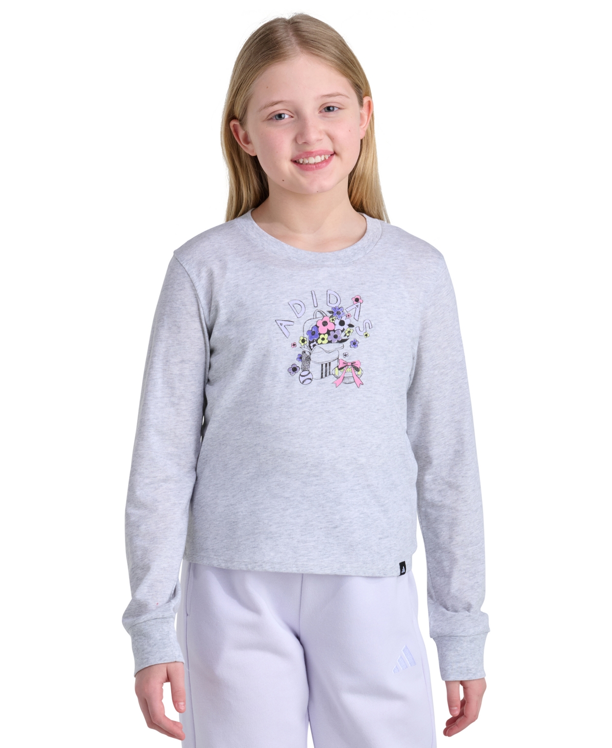 Click here for adidas Girls 8-16 Long-Sleeve T-Shirt - Light Gray... prices