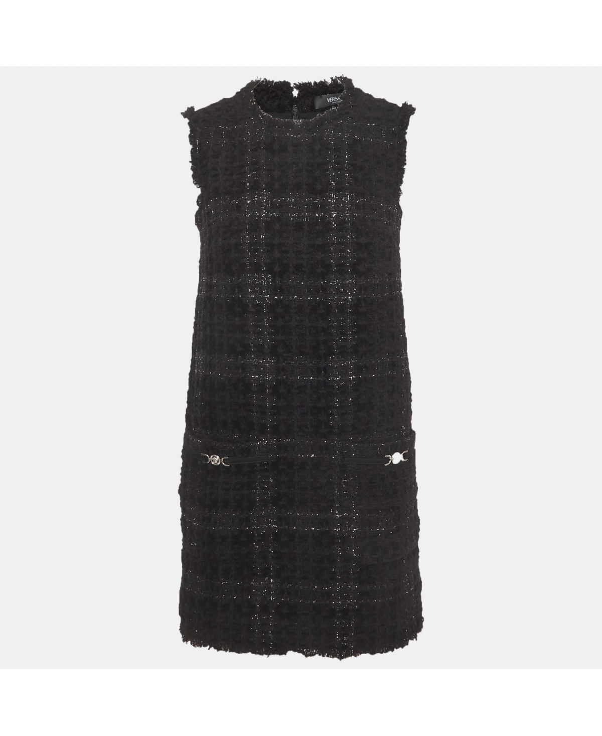 Click here for Pre-Owned Versace Womens Tweed Sleeveless Mini Dre... prices