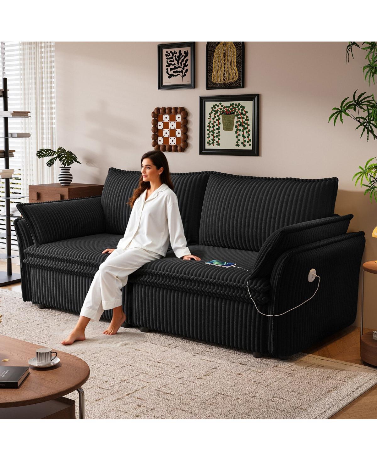 Click here for Streamdale Furniture 85-Inch Convertible Plush Sof... prices