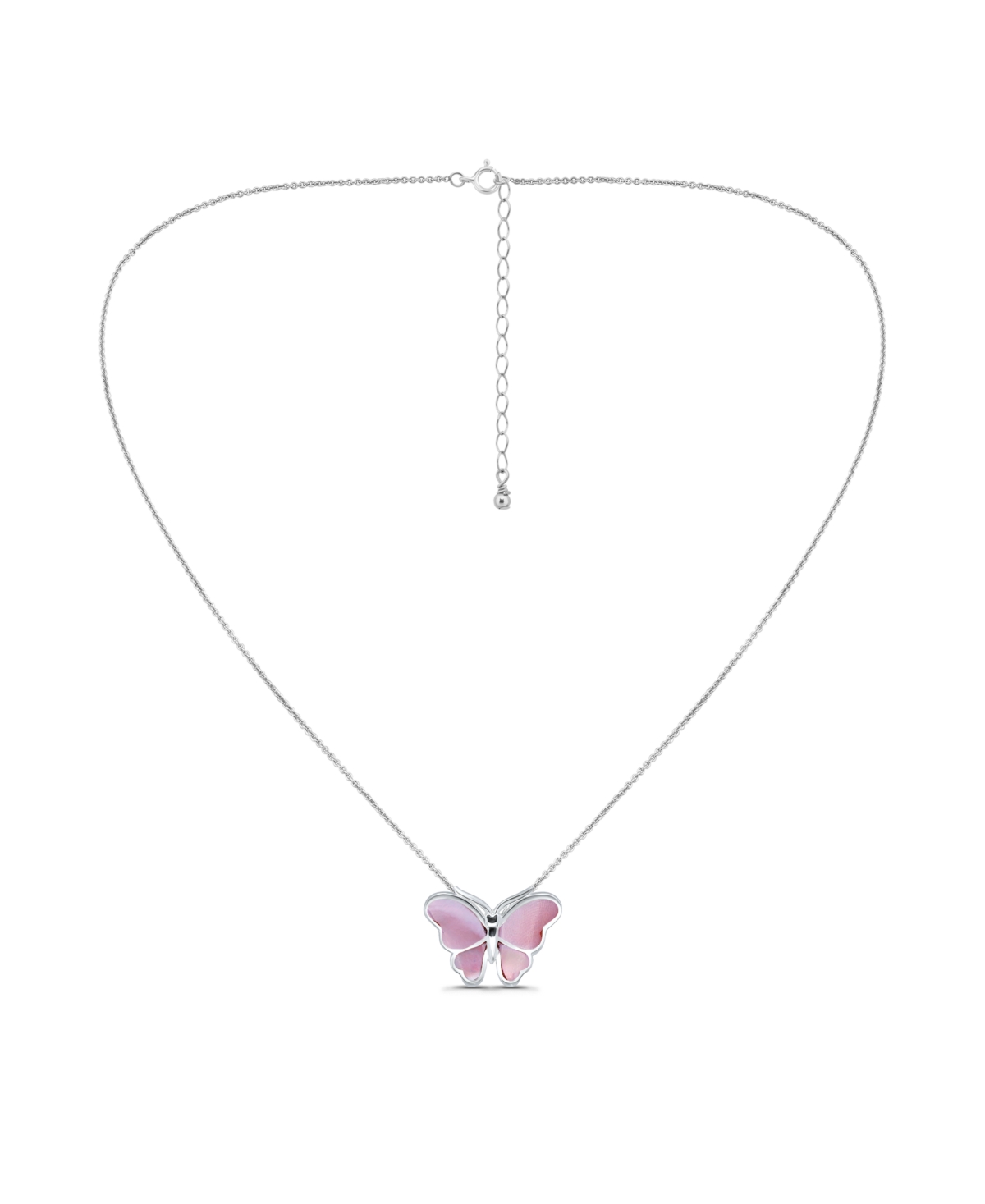Click here for Macys Pink Shell Inlay Fine Silver-Plated Butterfl... prices