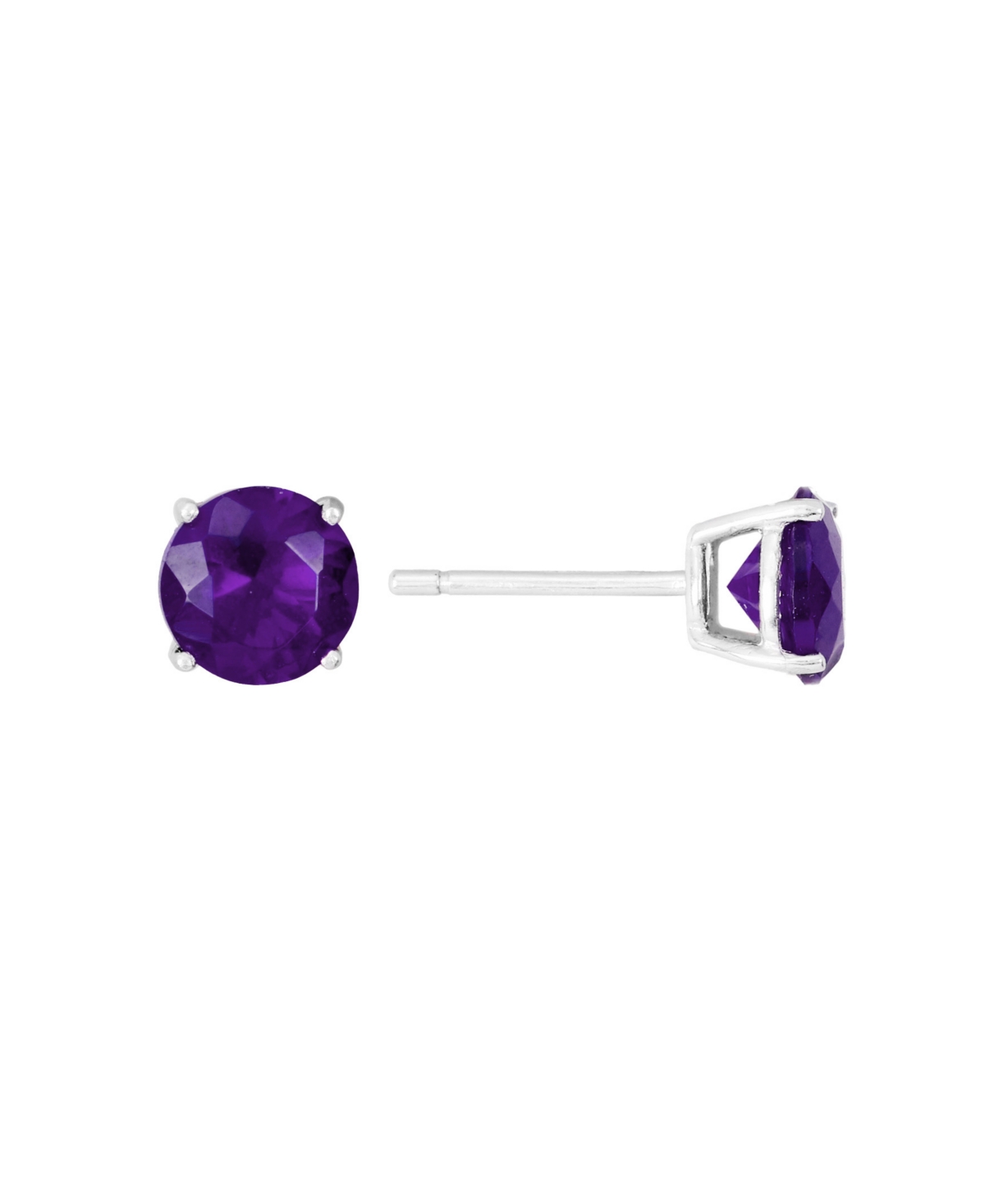 Click here for Macys Cubic Zirconia 7mm Prong Stud Earrings - Pur... prices