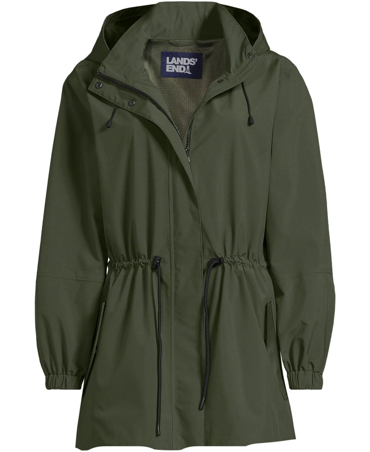 Click here for Lands End Plus Size Packable Rain Parka - Rich oli... prices