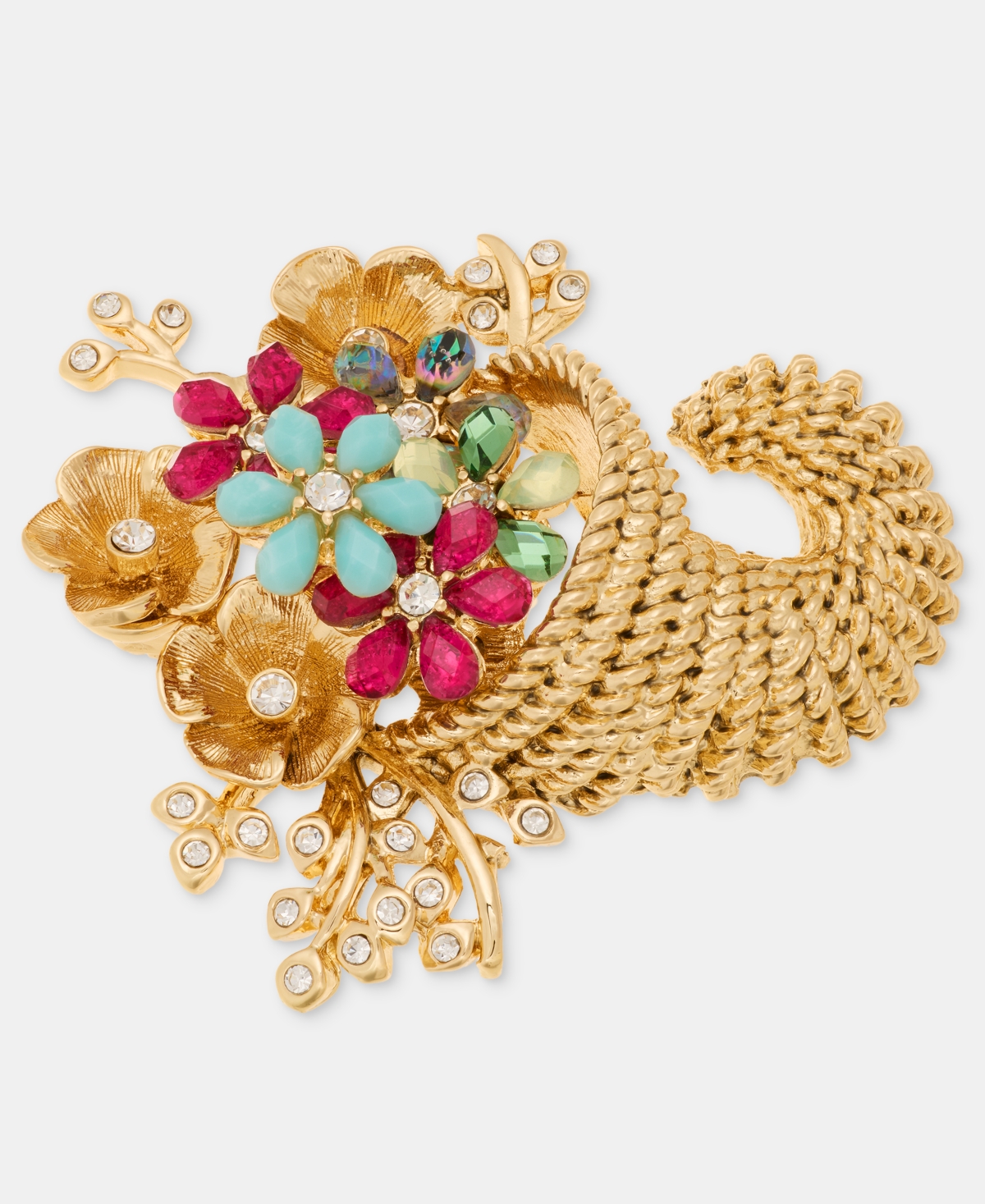 Click here for Anne Klein Stone Flower Cornucopia Pin - Multi prices