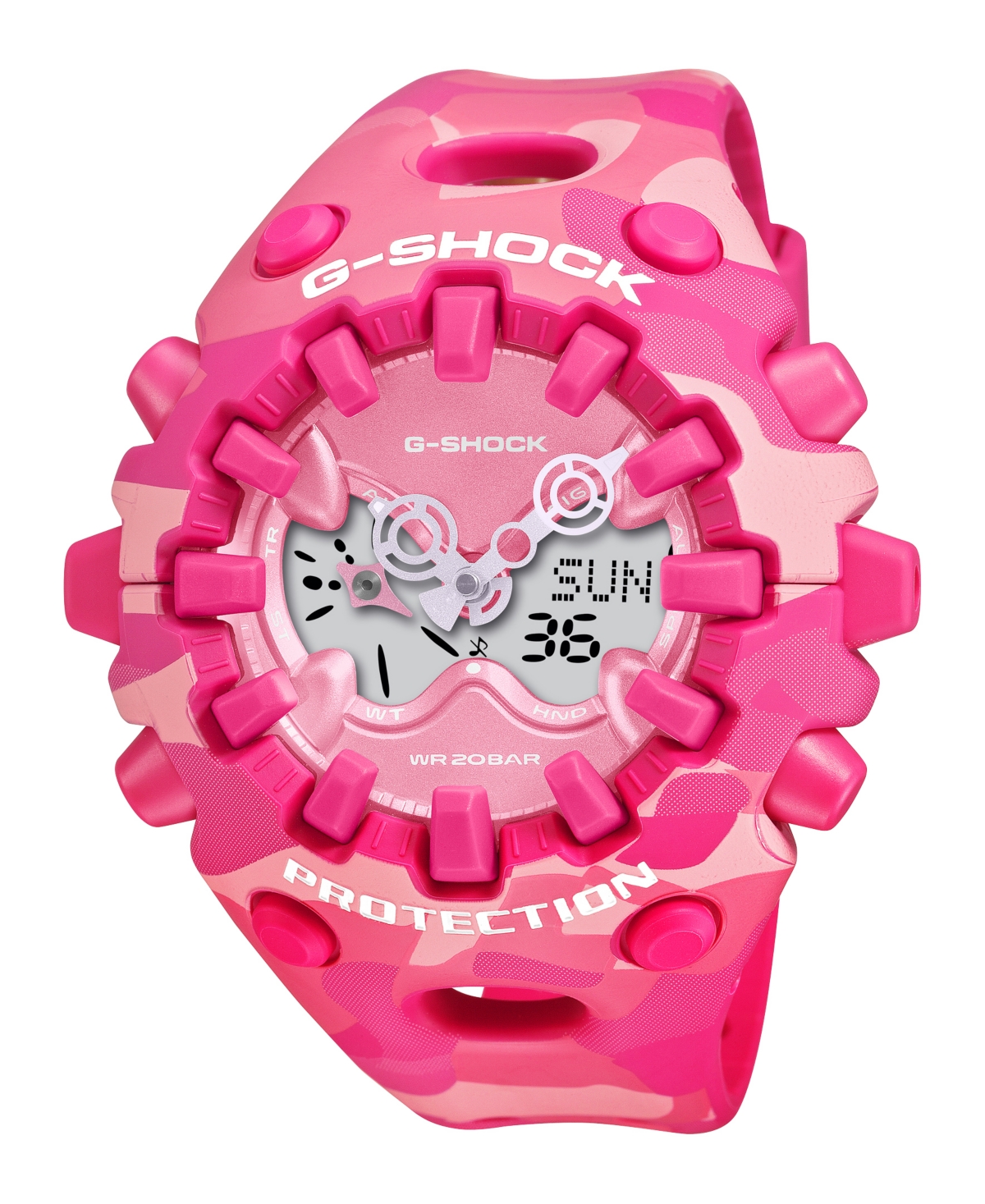 Click here for G-Shock Mens Pink Resin Analog-Digital Watch 58.2m... prices