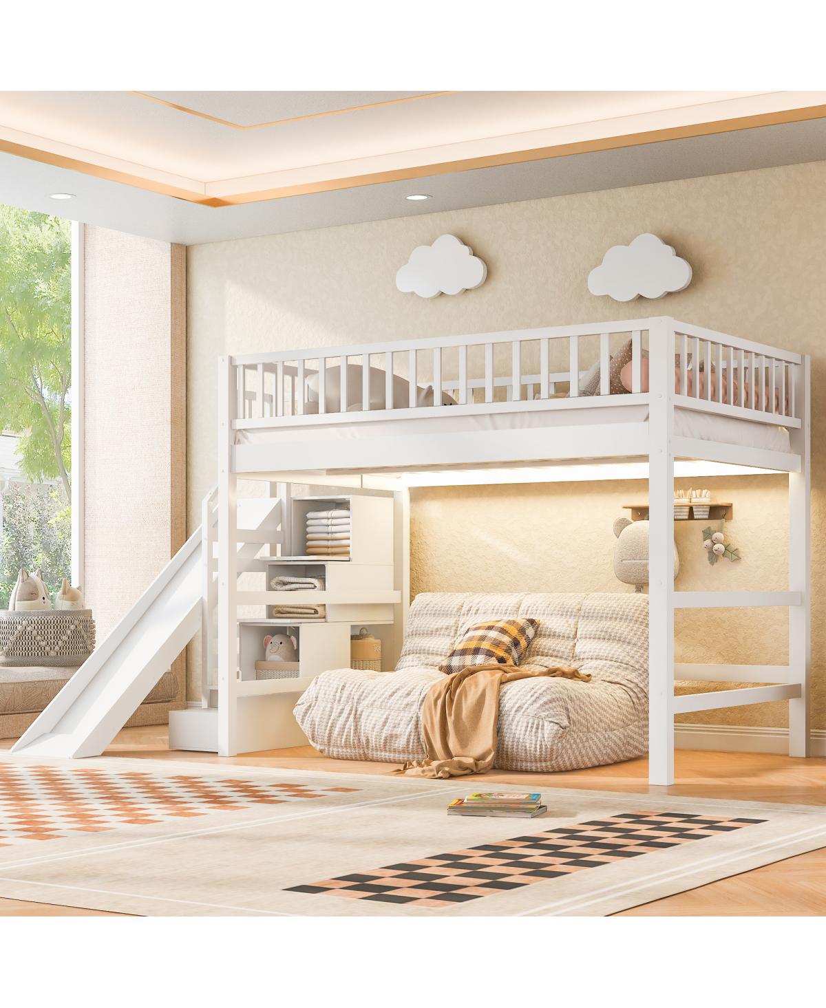 Click here for Streamdale Furniture Full Size Loft Bed with Stora... prices