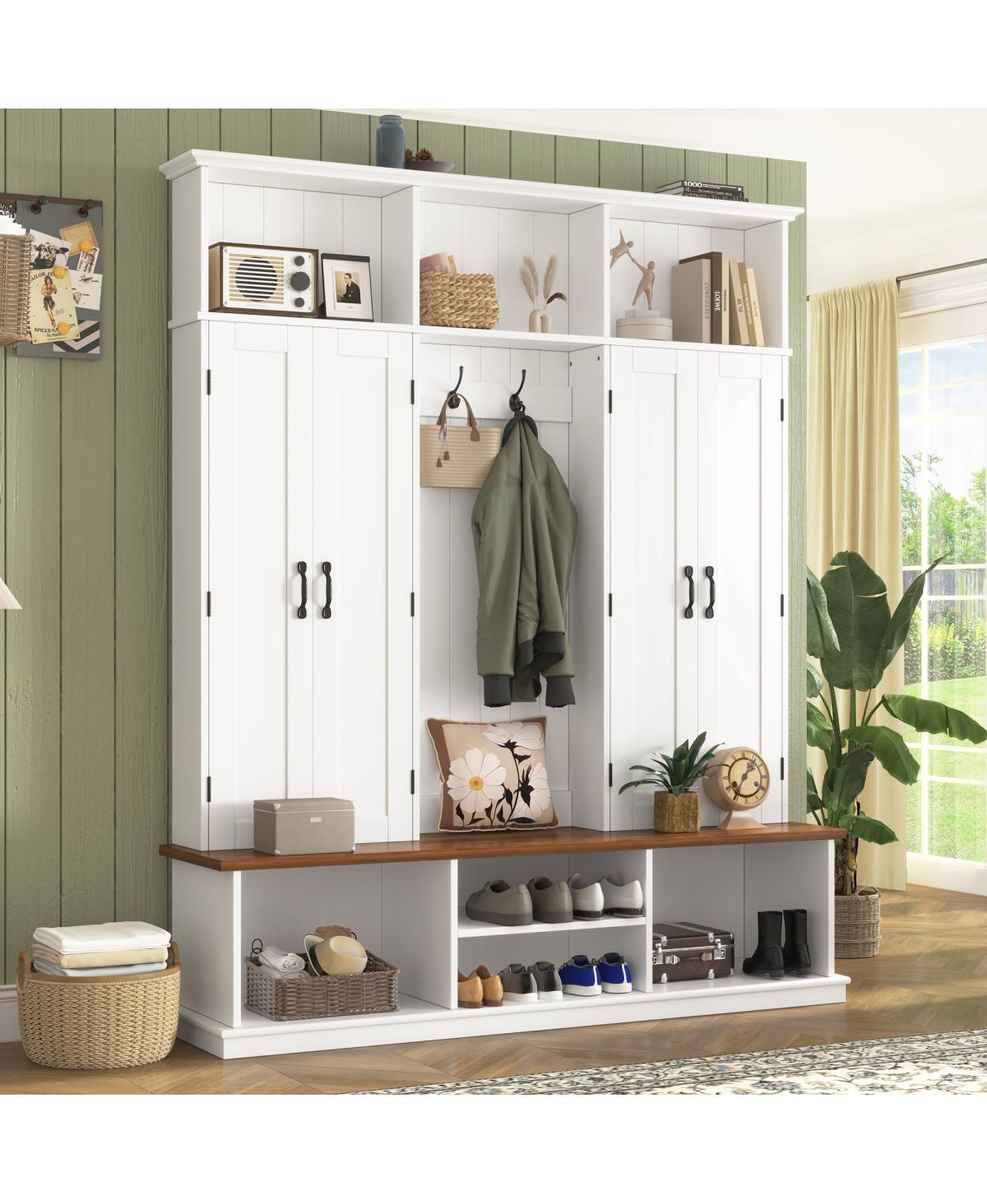 Click here for Streamdale Furniture 62.2W Farmhouse Hall Tree wit... prices