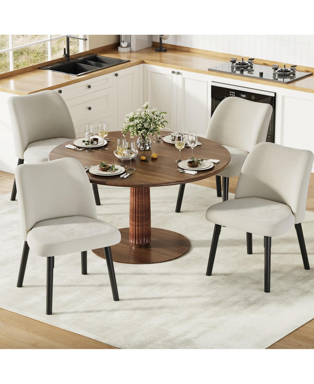 Click here for homfan Dining Chair Set of 4  Upholstered Dining R... prices