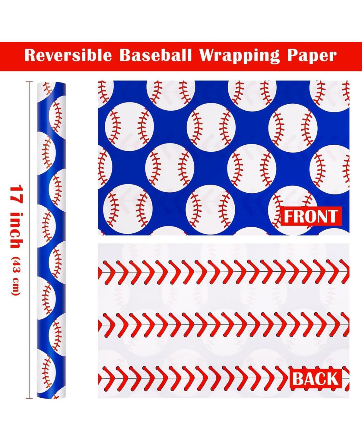 Click here for Aoligeijs Baseball Reversible Gift Wrap Roll prices