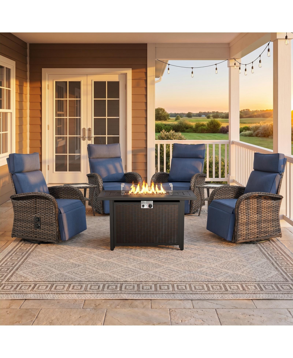 Click here for Pocassy 7Pcs Outdoor Swivel Recliner Chair with 50... prices