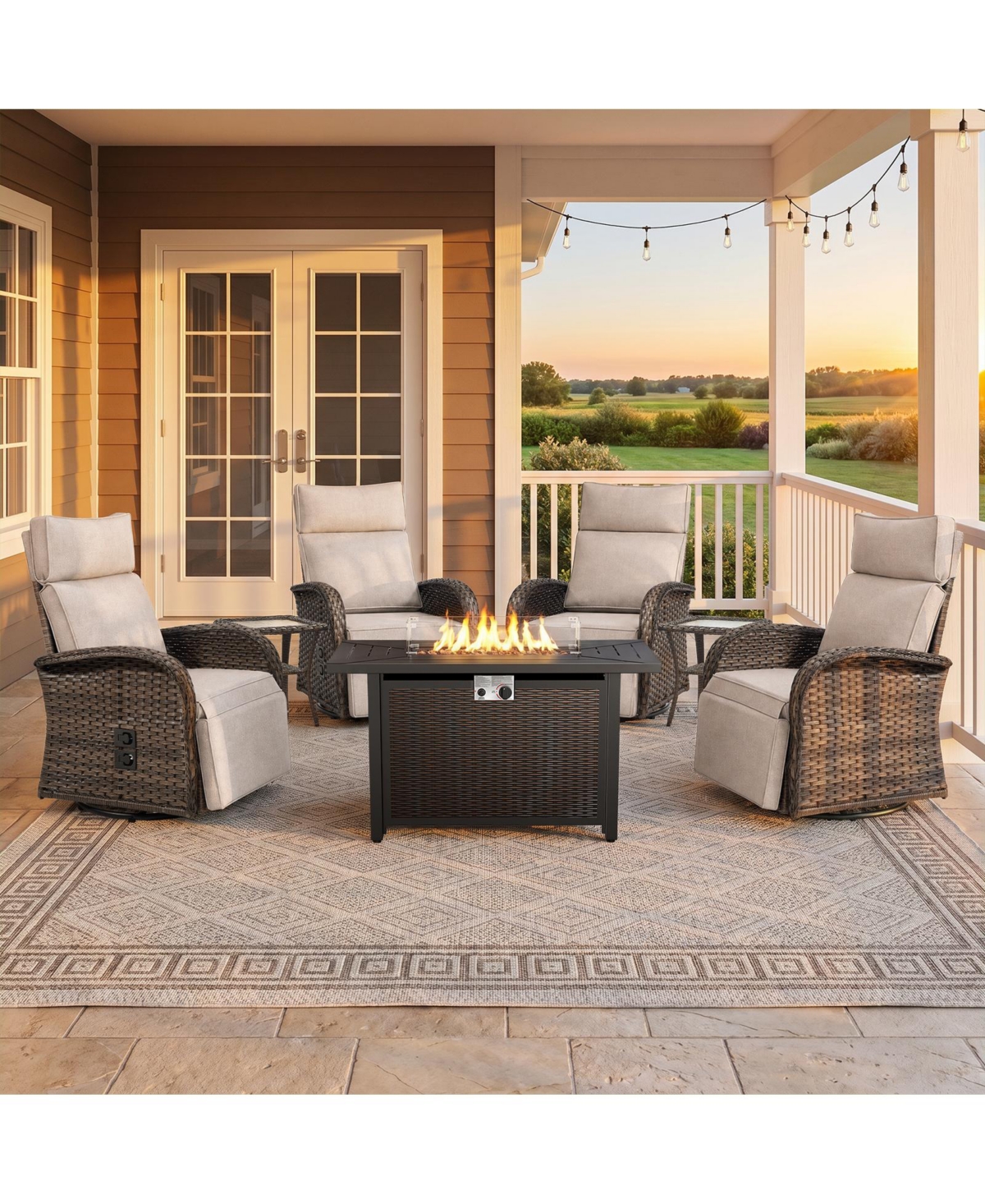 Click here for Pocassy 7Pcs Outdoor Swivel Recliner Chair with 50... prices