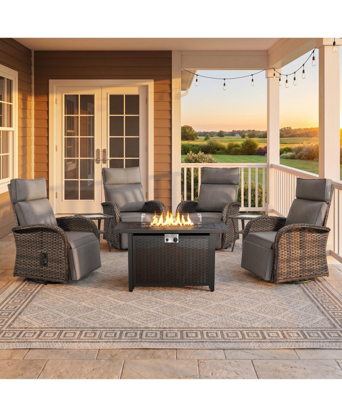 Click here for Pocassy 7Pcs Outdoor Swivel Recliner Chair with 50... prices