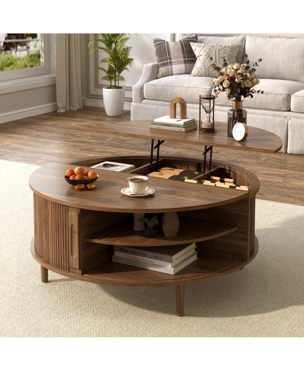 Click here for Streamdale Furniture Minimalist Round Lift-Top Cof... prices