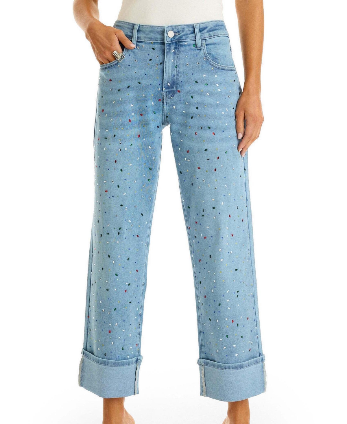Click here for The Noli Shop Womens Ren Cropped Cuff Jean - Confe... prices