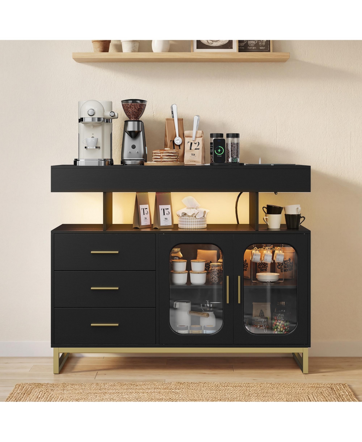 Click here for homfan Led Buffet Cabinet - Dimmable Rgb Light Sid... prices