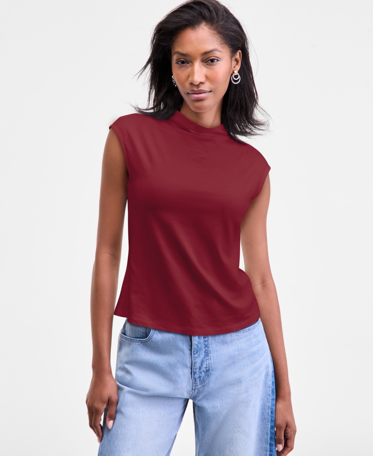 Click here for On 34th Womens Funnel Neck Sleeveless T-Shirt  Mac... prices