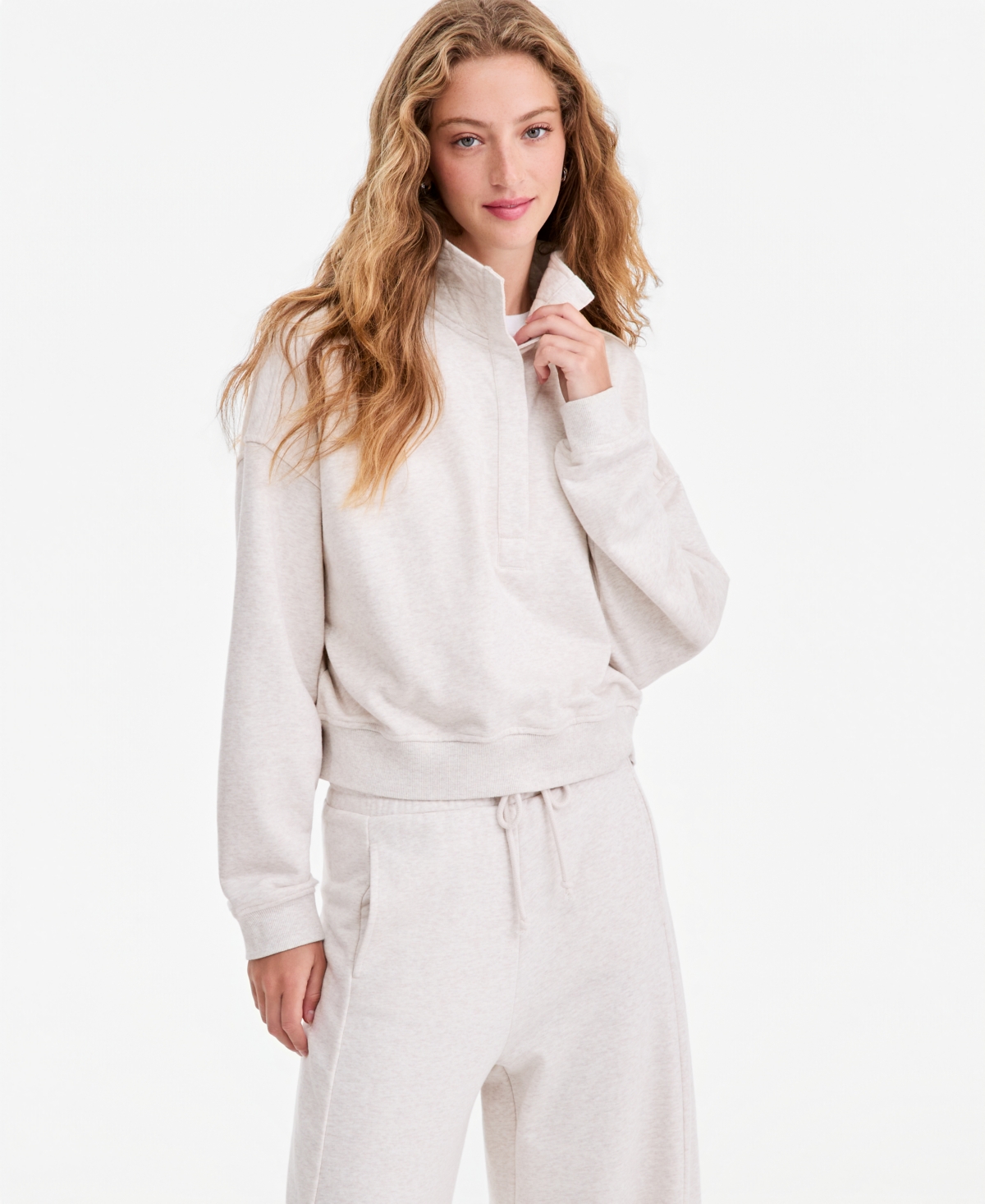 Click here for And Now This Womens Snap Henley Fleece French Terr... prices