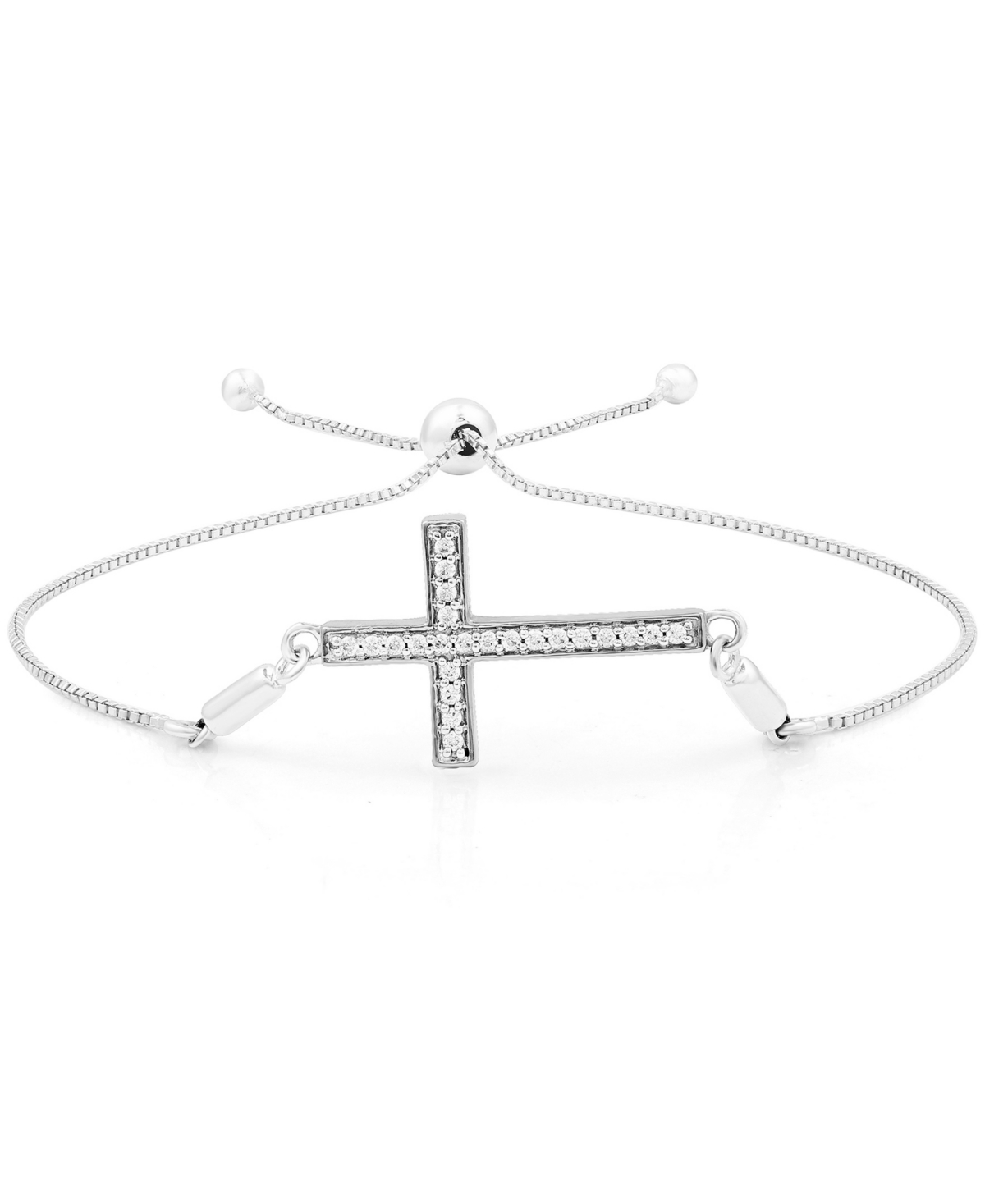 Click here for Diamond Cross Bolo Bracelet (1/6 ct. t.w.) in Ster... prices