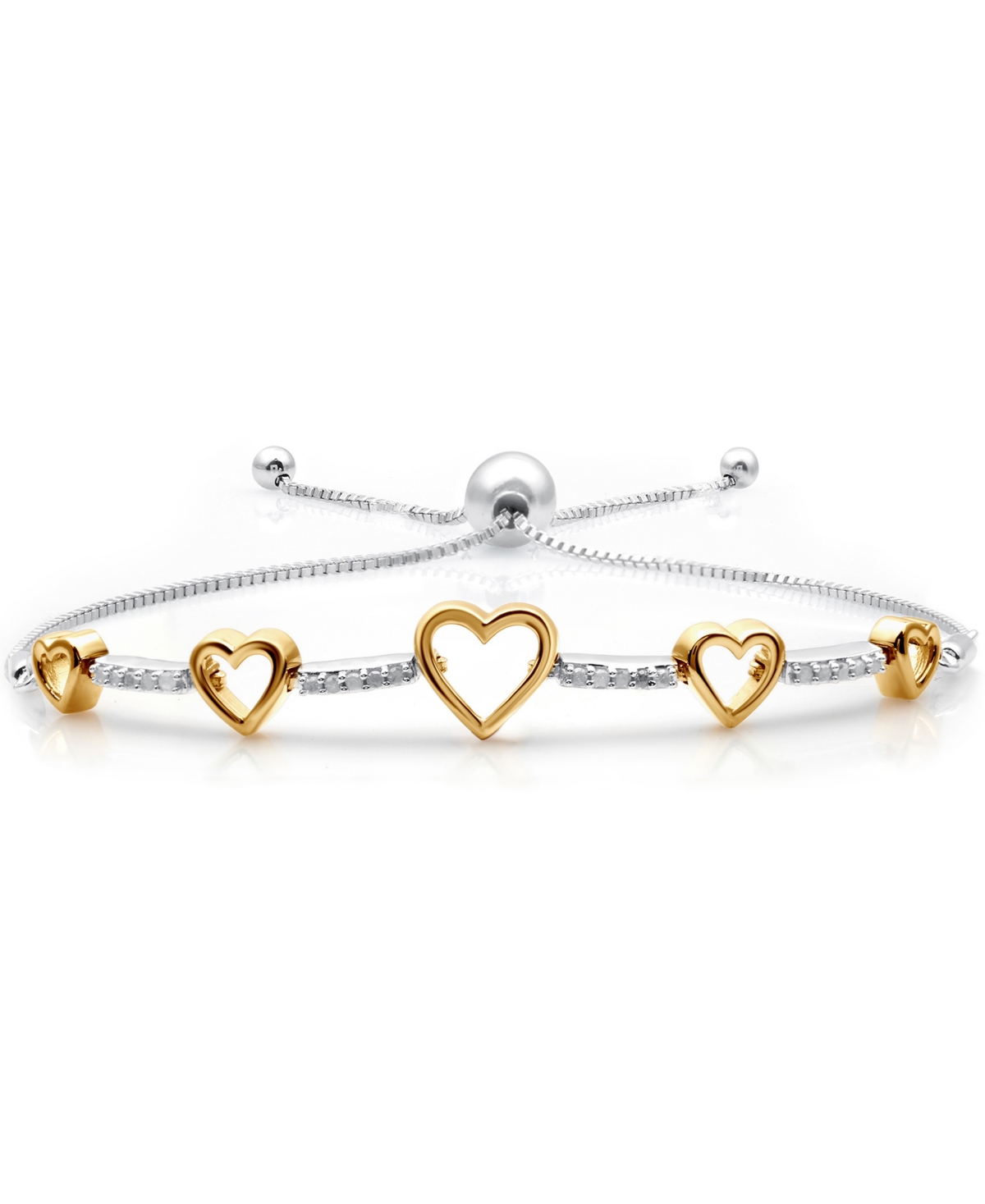 Click here for Diamond Graduated Heart Bolo Bracelet (1/6 ct. t.w... prices