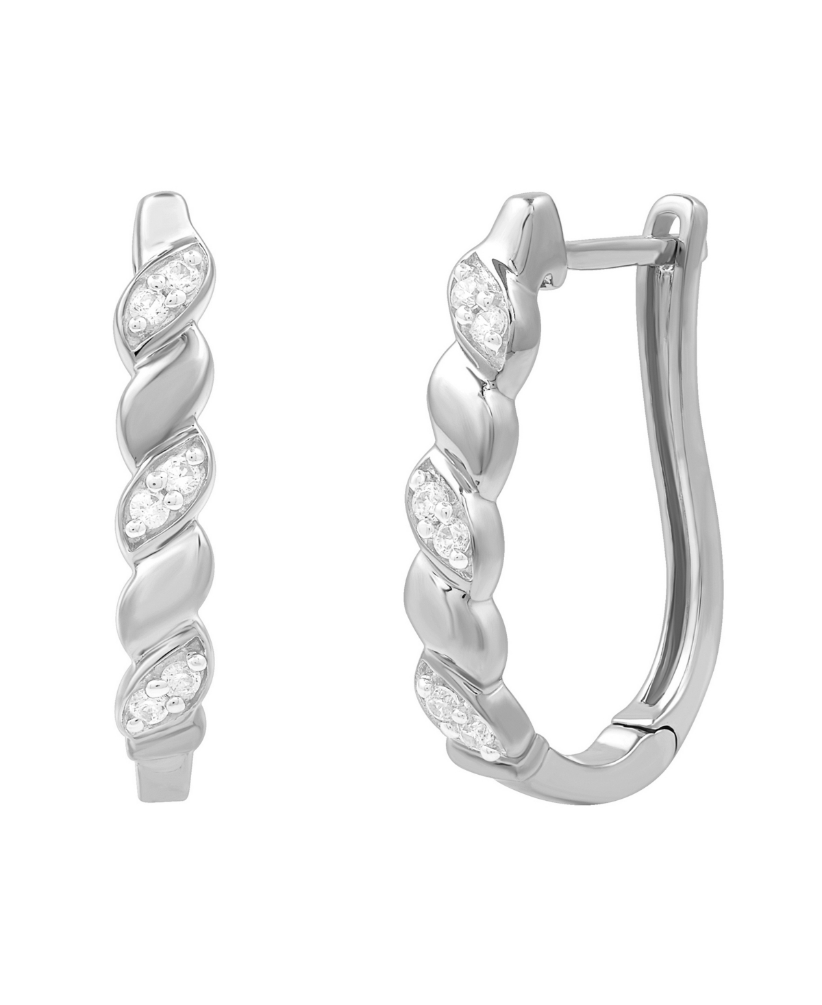 Click here for Diamond Swirl Hoop Earrings (1/10 ct. t.w.) in Ste... prices