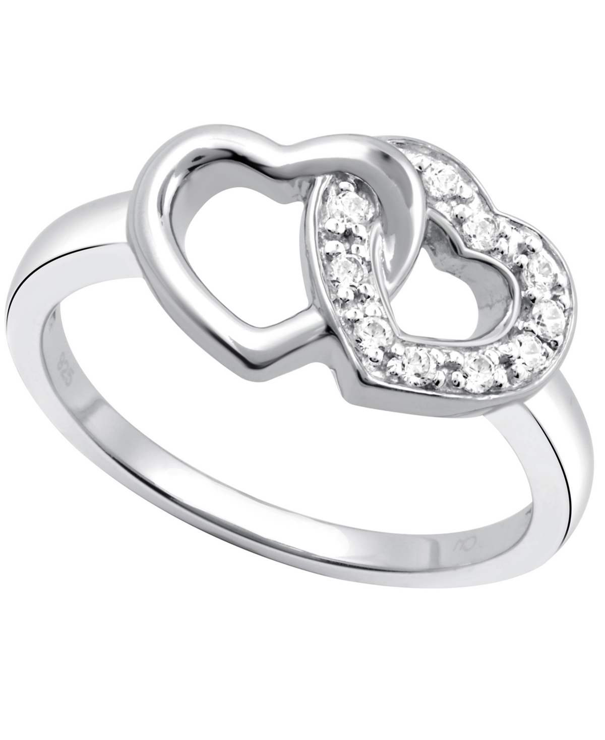 Click here for Diamond Double Heart Ring in Sterling Silver (1/10... prices