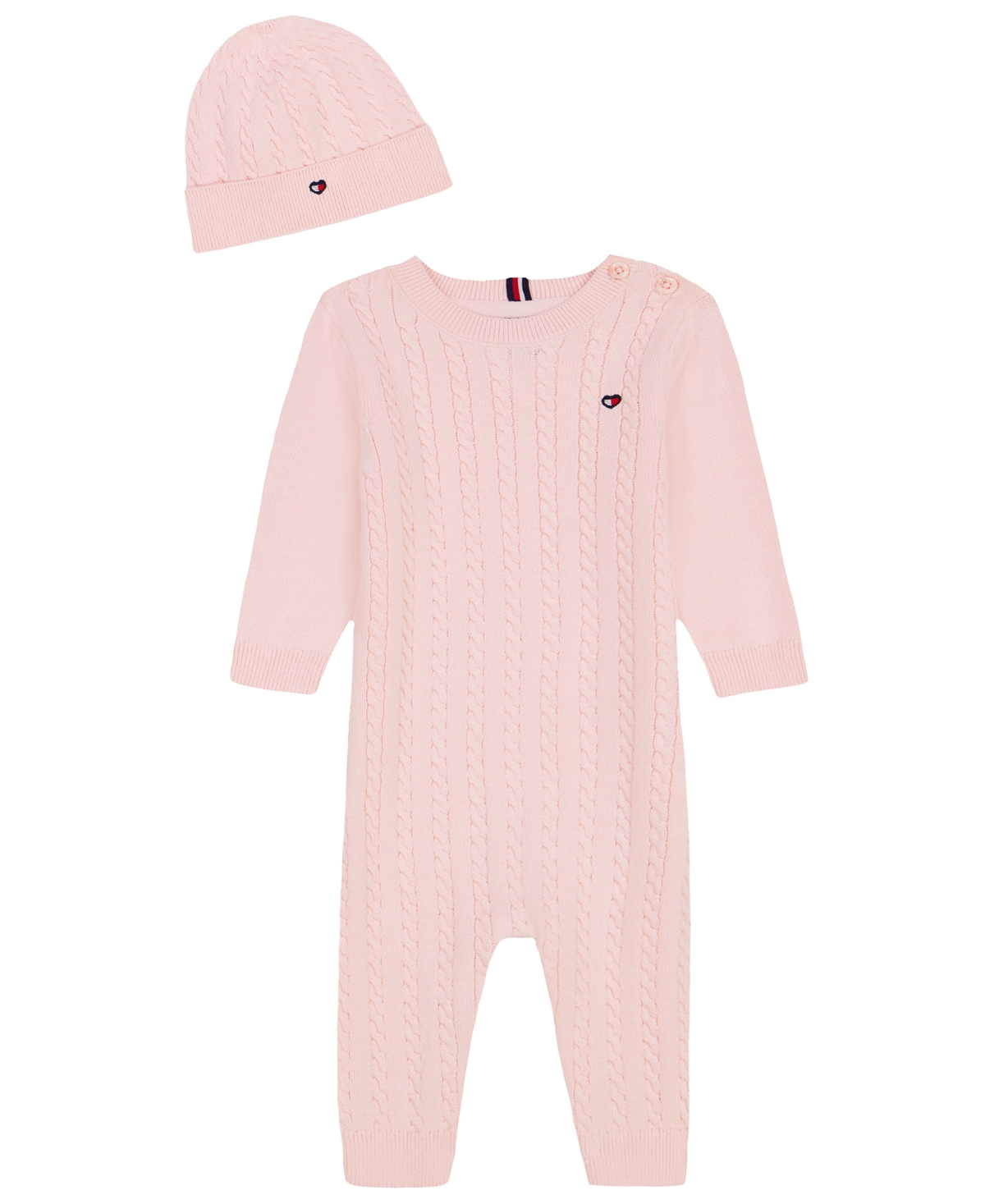 Click here for Tommy Hilfiger Baby Girls Crewneck Coverall and Ha... prices