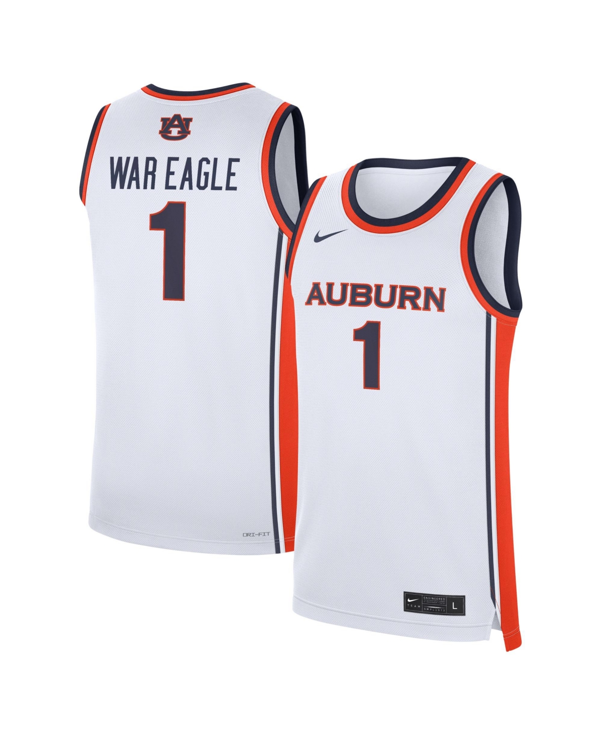 Click here for Nike Mens White Auburn Tigers 1 Home War Eagle Rep... prices