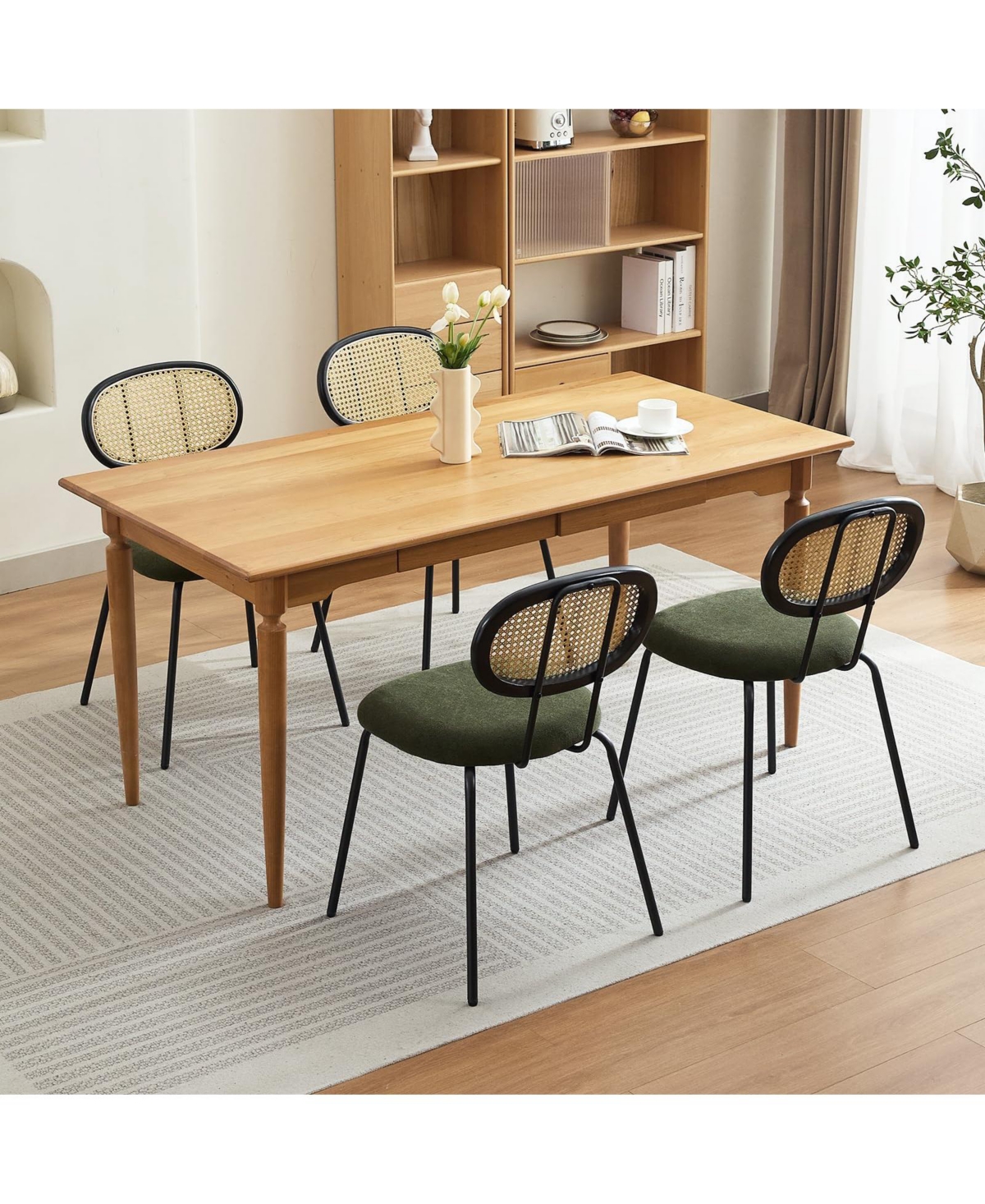 Click here for homfan Mid-Century Modern Soft Dining Chairs Set o... prices