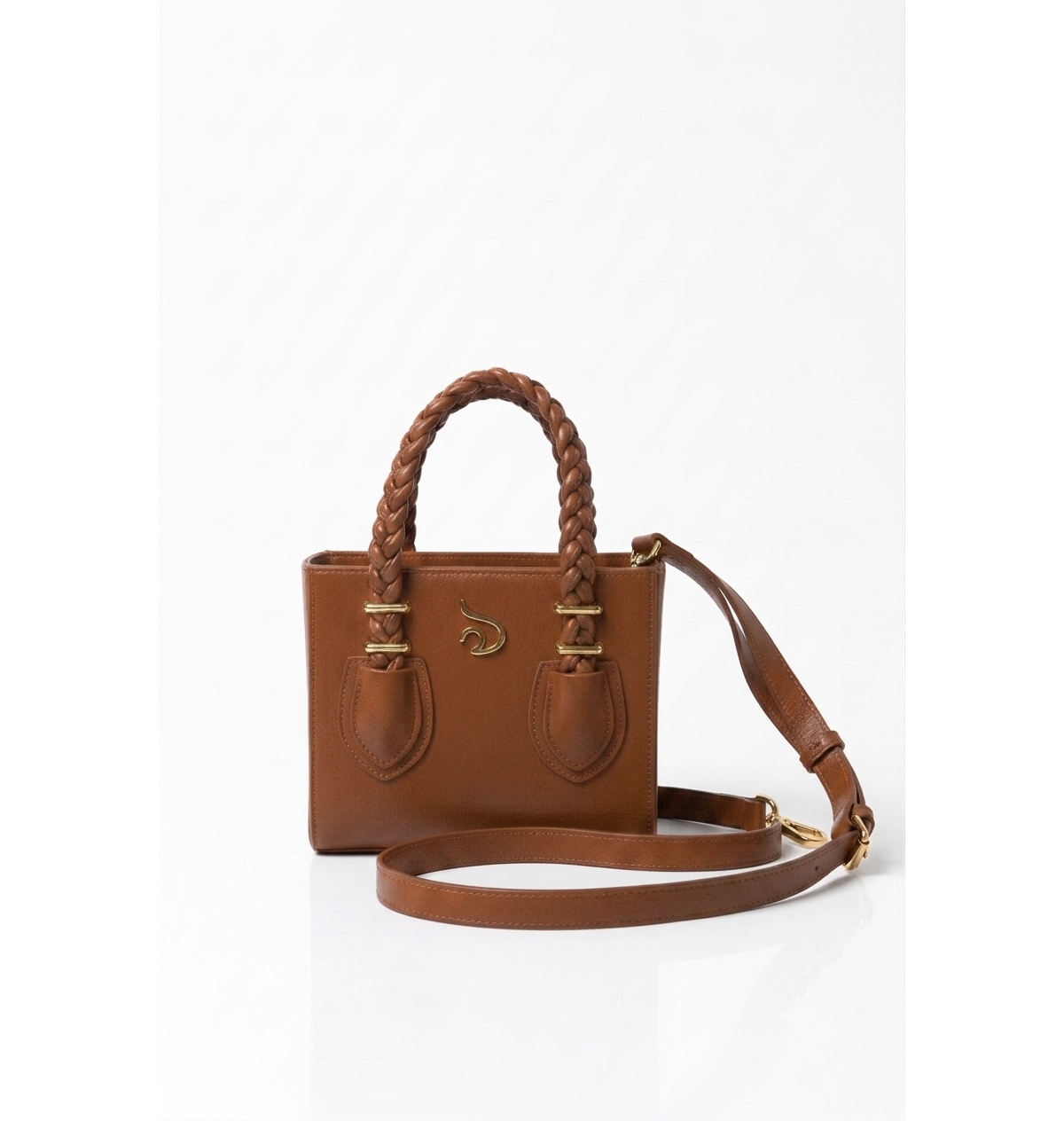 Click here for Mesan Womens Boxy Tote with Gold Hardware - Dark B... prices