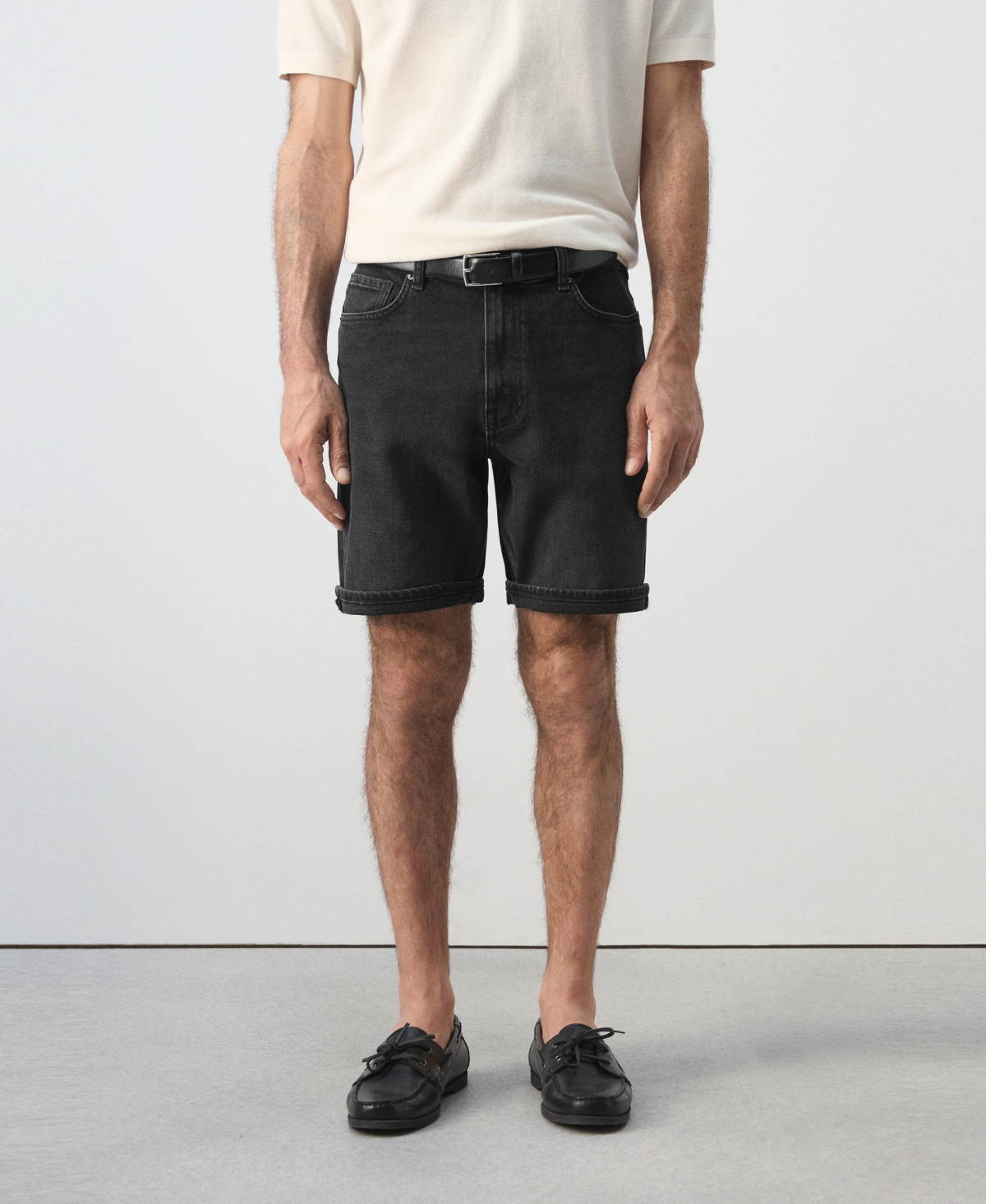 Click here for Mango Mens Slim-Fit Cuffed 9.45 Bermuda Shorts - B... prices