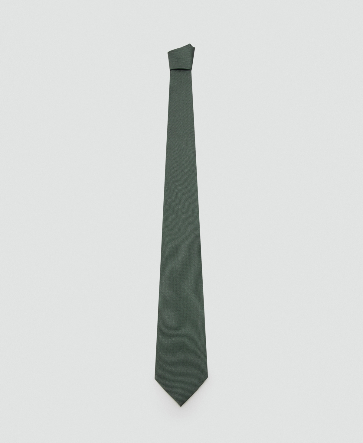 Click here for Mango Mens Plain Silk Tie - Green prices