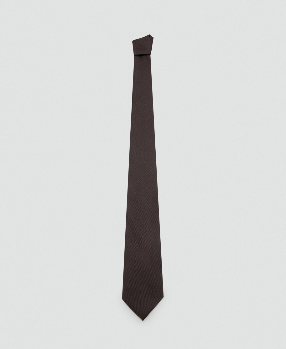 Click here for Mango Mens Plain Silk Tie - Brown prices
