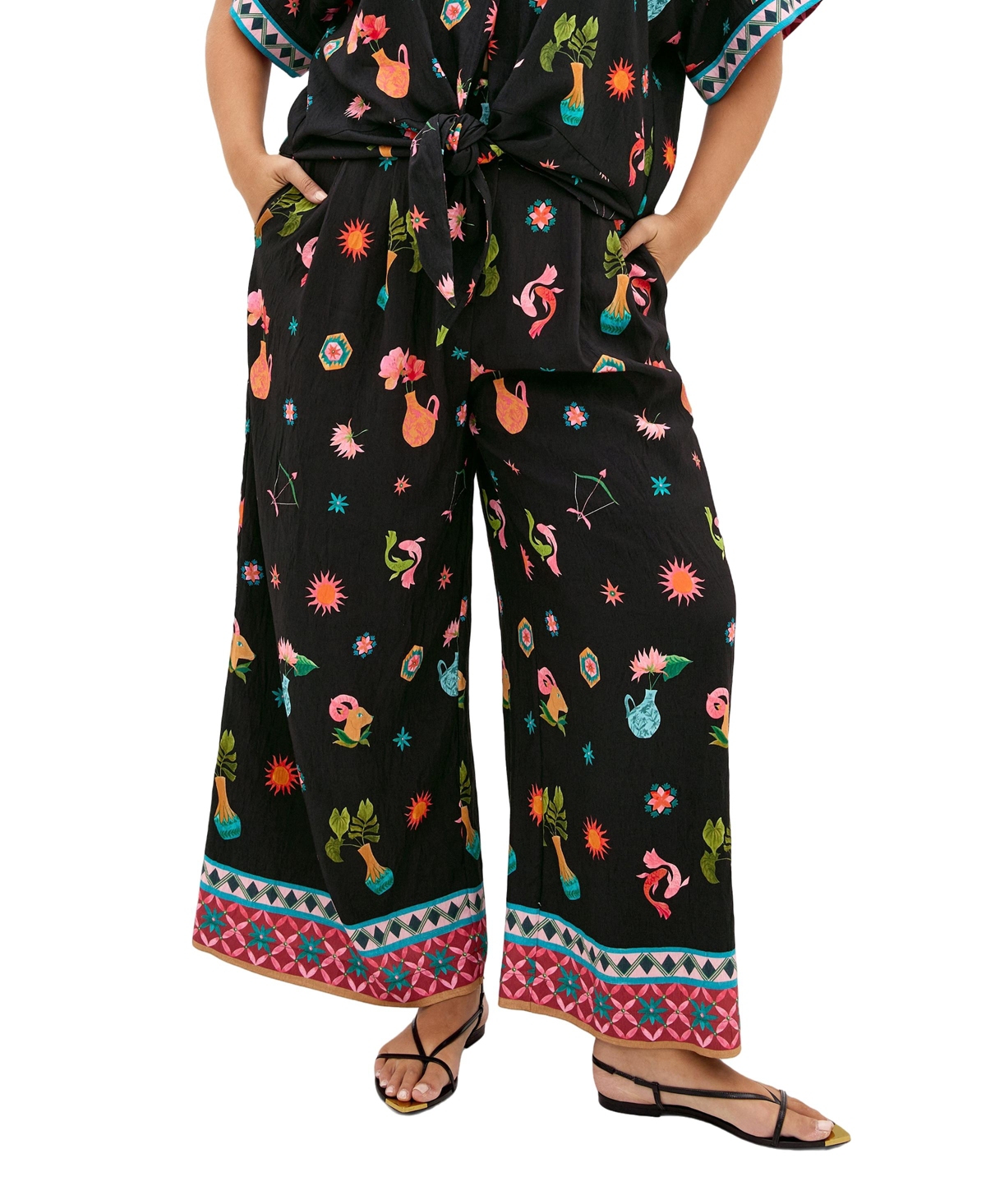 Click here for City Chic Womens Selena Print Pant - La mont blk prices