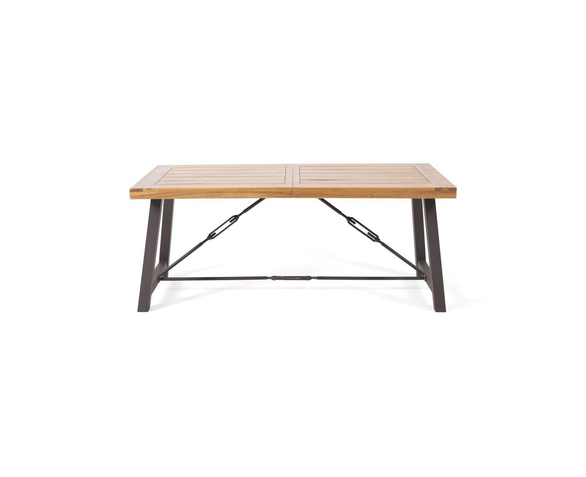 Click here for sumyeg Outdoor Acacia Wood Metal Base Dining Table... prices