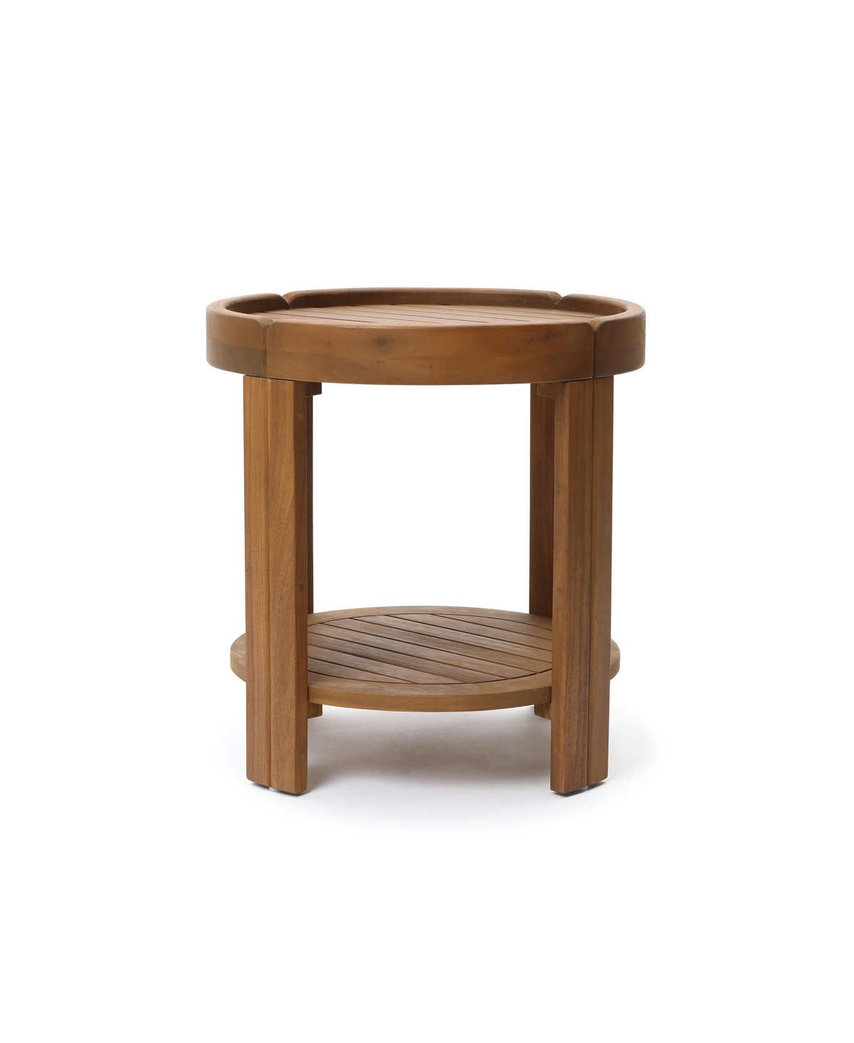 Click here for LuxenHome 20.4 Outdoor Side Table  Acacia Wood Pat... prices