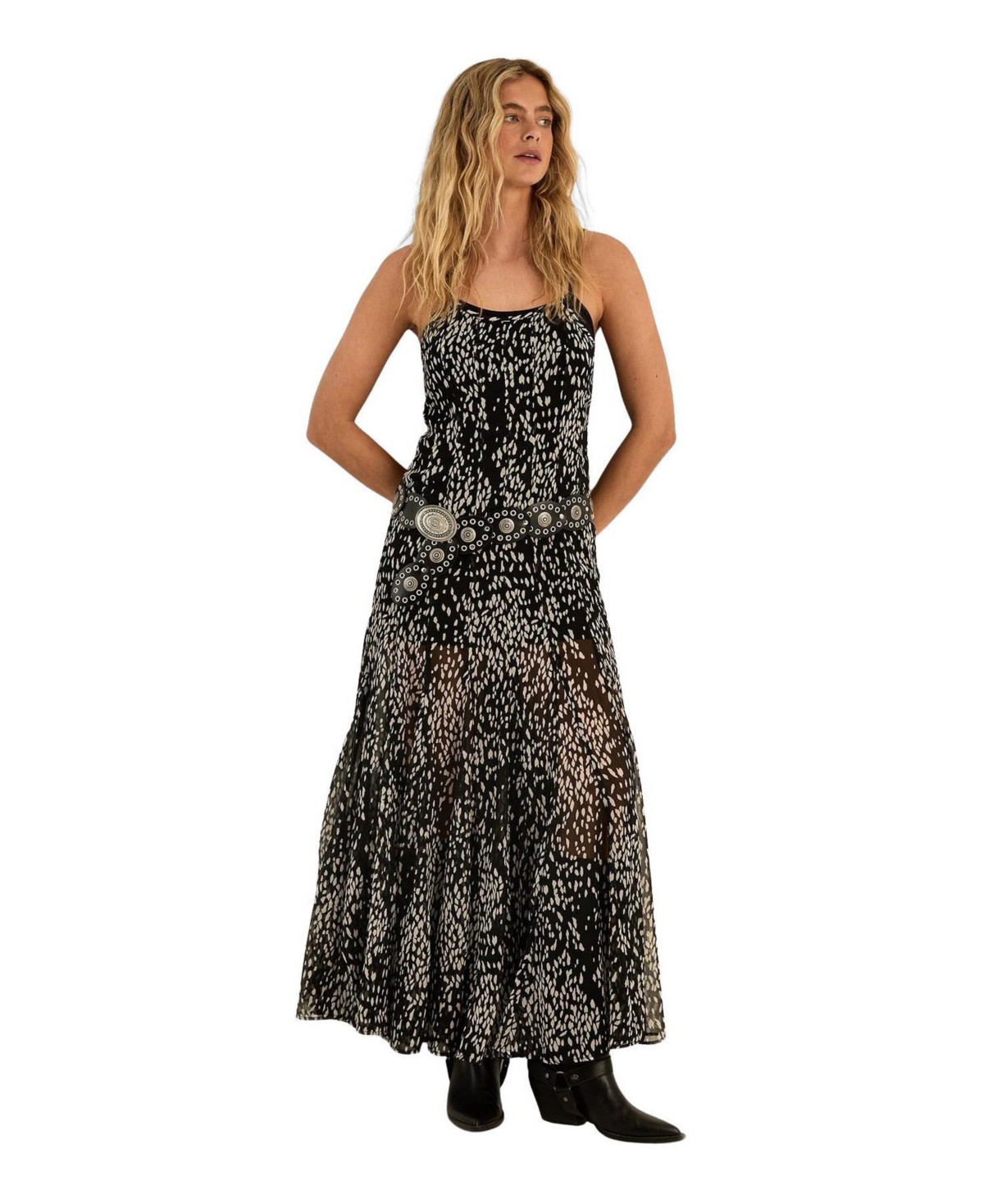 Click here for Nasty Gal Womens Spot Godet Hem Strappy Maxi Dress... prices