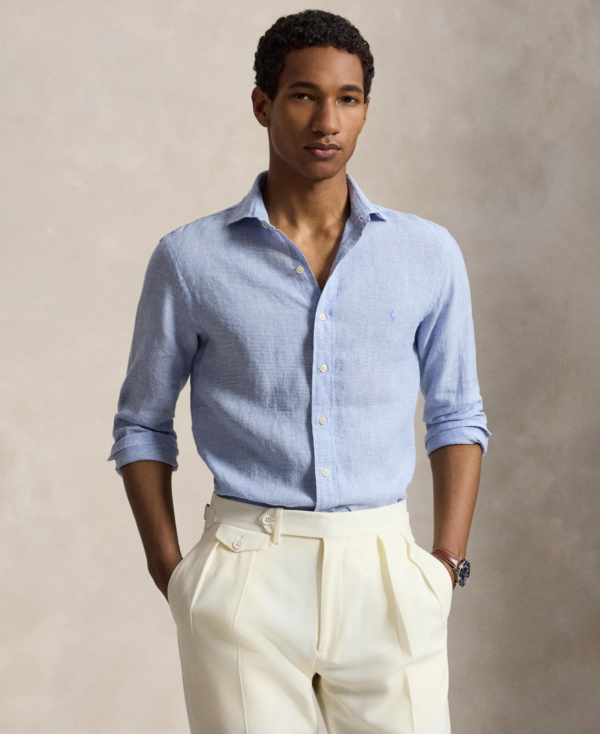 Click here for Polo Ralph Lauren Mens Classic Fit Linen Shirt - 6... prices