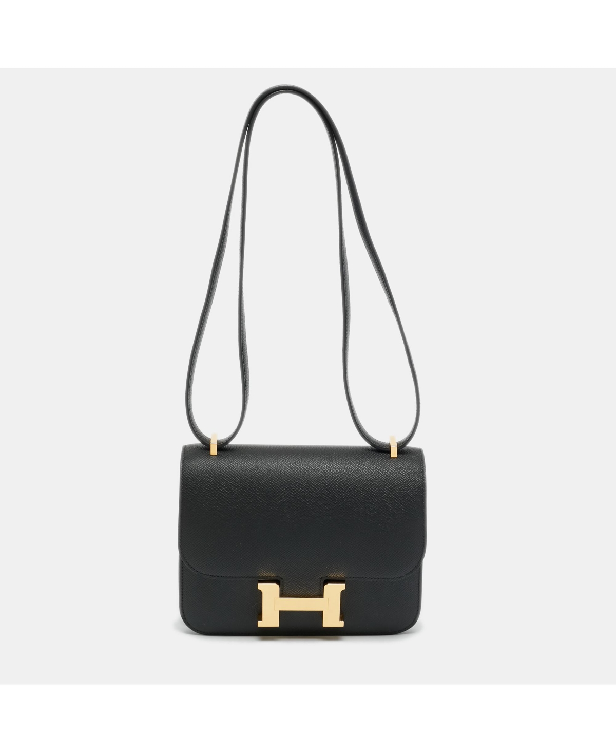 Click here for Pre-Owned HERMES Finish Noir Epsom Leather Crossbo... prices