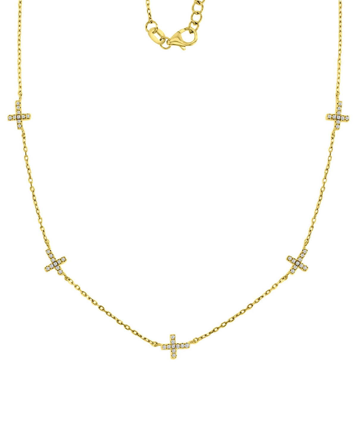 Click here for Macys 14k Gold-Plated Mini Cross Link Necklace - G... prices